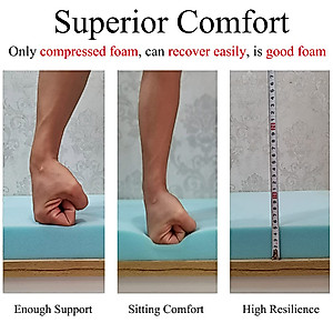 Bench Seat Memory Foam Chair Pads Non-Slip Rubber Back Indoor Swing/Settee Cushion 48 x 14 inch