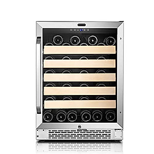Whynter BWR-541STS 24" Built-in 54 Bottle Wine Refrigerator Cooler, Stainless Steel, One Size, Silver
