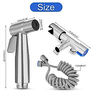 Handheld Bidet Sprayer for Toilet, Stainless Steel Jet Sprayer for Toilet, Toilet Attachment Set for Muslim Shower, Cloth Diaper, Toilet Sprayer with Bidet Hose for Feminine Wash