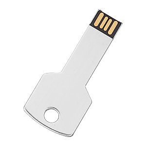 USB Flash Drive, Aluminum Alloy Key Shaped USB 2.0 Memory Stick Pen Drive Silver Thumb Drive, Portable USB Drive(8GB)