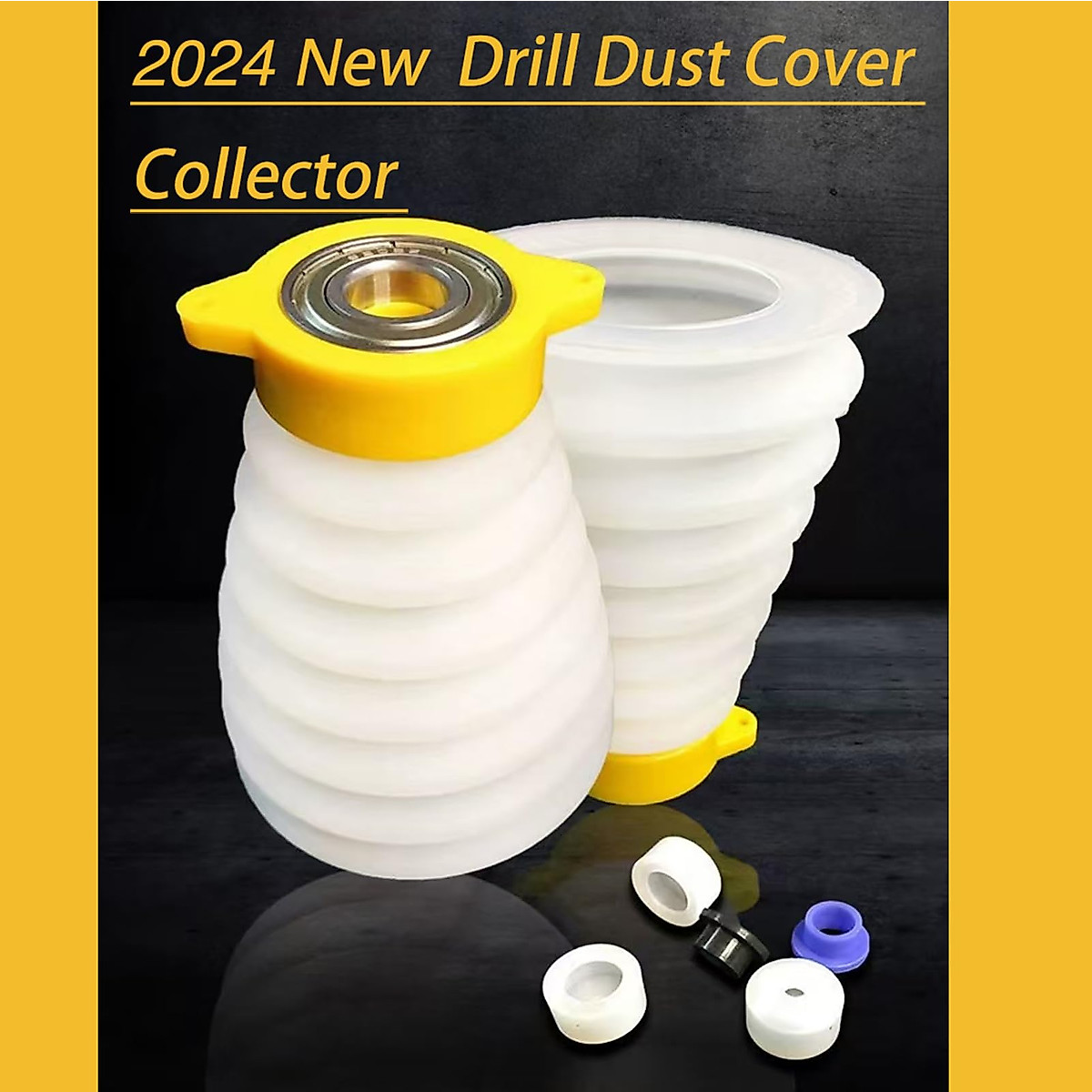 Drill Dust Cover Collector, Drilling Holes Dust Catcher Bowl, Scalable Dust Cover for Electric Drill Bits Cordless Drill Dust Cover Collector Scalable Rubber Dustproof Dust Bowl Device Power（1 Pack）