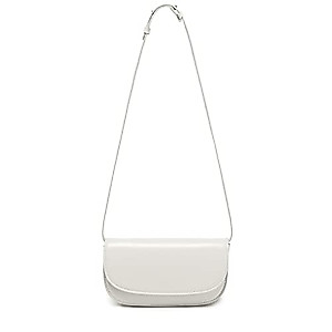 Leanoria 2 Straps Purse Designer Retro Classic Shoulder Bag Vegan Leather Clutch Tote Bag Small Crossbody Handbag (Upgraded White)