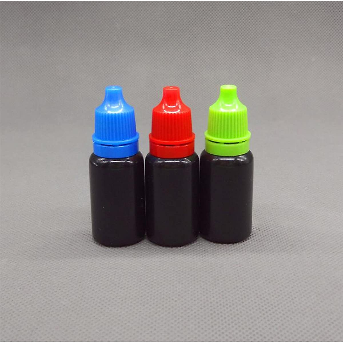 Snadulor 60pcs 5ml empty black plastic squeezable dropper bottle with protective cap,eye drop bottle(Black Cap)