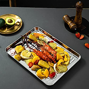 UPKOCH Noodle L Bacon Seafood Food Professional Rectangular Appetizer Nonstick Platter Steel Roasting for Silver Toaster Brownies Cold Serving Pans Pan Cookware Cake Barbecue Oven Plate