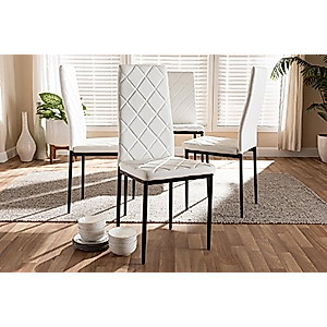 Baxton Studio Blaise Modern and Contemporary White Faux Leather Upholstered Dining Chair