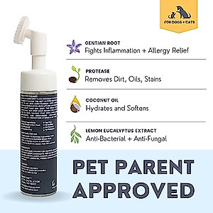 Dog Paw Cleaner (6.8 fl oz) - No-Rinse Foaming Paw Cleanser - No Artificial Fragrances or Dyes - Natural Pet Paw Cleaner for Dogs and Cats - Dandelion Allergy Relief