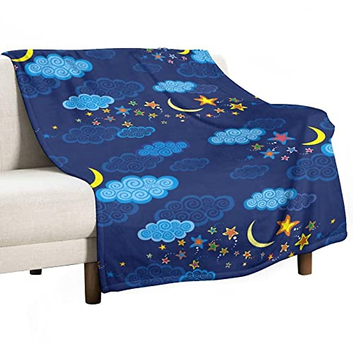 Night Sky Background Throw Blanket for Couch Bed Flannel Lap Blanket Lightweight Cozy Plush Blanket for All Seasons 40"x60"