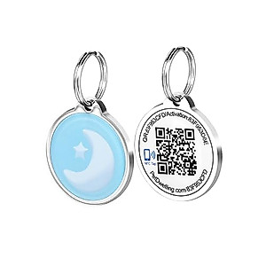 Pet Dwelling Cool Symbol NFC - QR Code Pet ID Tag for Dogs and Cats Link to Online Pet Profile, and Instant Email Alert with Tag Scanned Location