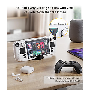 Syntech Protective Case Compatible with Steam Deck Accessories Console OLED/LCD, All-Round Protection with Non-Slip Thumb Grips, Silicone Cover for Enhanced Fit and Alignment-Grayish White