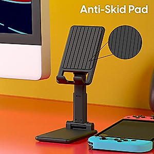 TALK WORKS Nintendo Switch Stand - Folding Tabletop and Desktop Stand Display Holder Compatible with Nintendo Switch - Adjustable Viewing Angle and Sturdy Base with Non-Slip Pad - Black