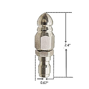 Millie Pressure Washer Sewer Jetter Nozzle with Stainless Steel, Mini Compact Durable Sewer Jet Nozzle,Pressure Drain Jetter Hose Nozzle,1/4'' Quickly Connector, 5000 PSI (1 Set)