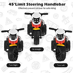 Costzon Toddler Motorcycle, 6V Battery Powered 3 Wheels Ride on Motorcycle with Cartoon Windshield, Music, Horn, Forward Backward Switch, Electric Motorcycle for Kids Toddlers Girls & Boys