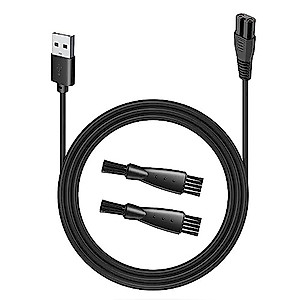 uijino USB Charging Cable Compatible with Ufree Beard Trimmer, 5V Charger for Ufree Electric Hair Trimmer U-1176 Hair Cutting Kits Body Shaver Hair Clippers Razor, 2 Cleaning Brush, 3.3ft Power Cord