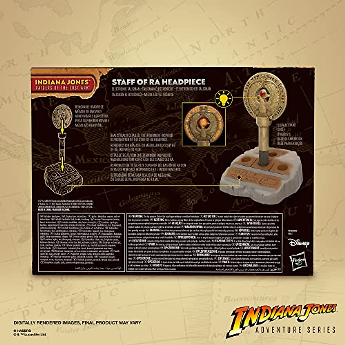 Indiana Jones and The Raiders of The Lost Ark Adventure Series Staff of Ra Headpiece Electronic Roleplay Talisman Costume Cosplay (F8033)