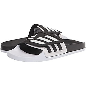 adidas Unisex Adilette Slides Sandal, Black/White/Black (TND), 11 US Women