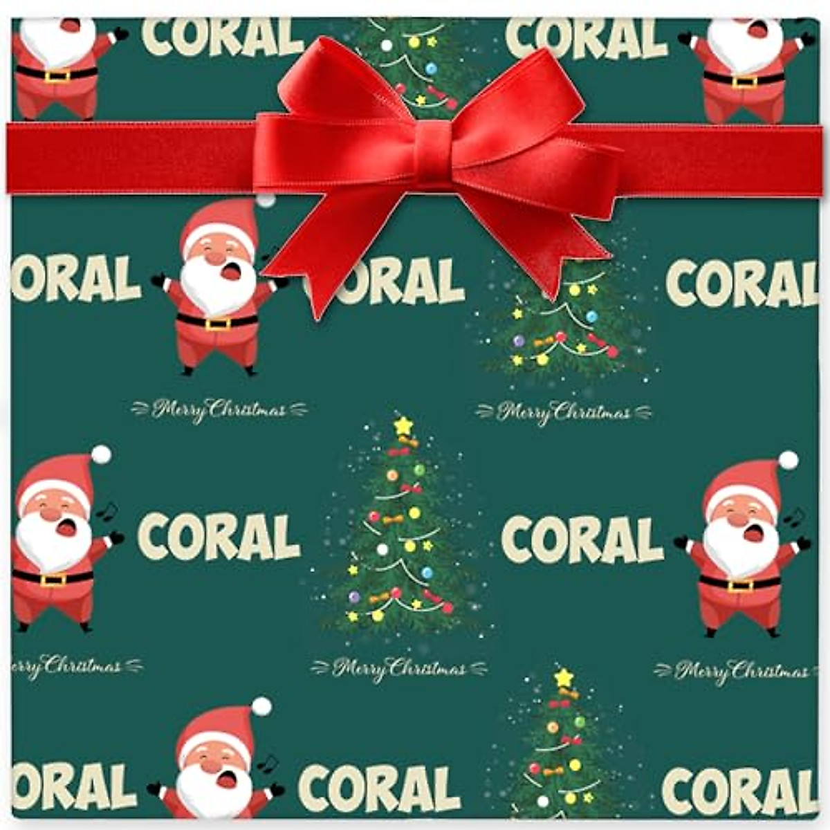 Custom Christmas Wrapping Paper for Kids with Name, Gift Wrapping Paper for Christmas Gifts Wrap, Christmas Wrapping Paper Jumbo Rolls for Adult, Personalized Christmas Wrapping Paper Clearance
