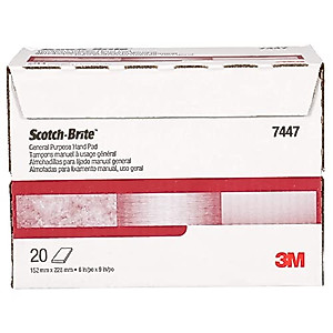 3M 07447 Scotch-Brite Maroon General Purpose Hand Pad,20 Pack