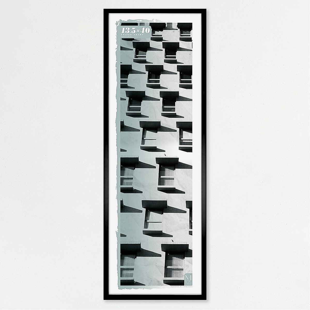 MCS Foundation 13.5x40 Poster Frame Traditional Black, Vertical & Horizontal Wall Hanging Large Picture Frame for Photos, Panoramics, Posters & Art Prints (1-Pack)