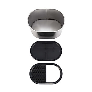 Knife Block and Utensil Holder for Kitchen Counter Storage Organization, Stainless-Steel Holder with Built-In Water Drip Tray