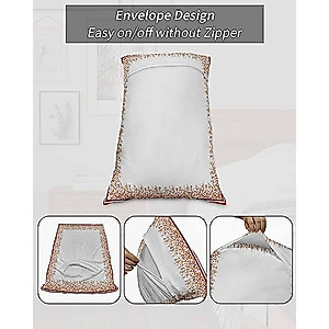 Edwiinsa Fall Leaves Pillow Covers King Standard Set of 2 Bed Pillow, Red Lace Farmhouse Rustic Maple Leaf Plush Soft Comfort for Hair/Skin Cooling Pillowcases with Envelop Closure 20''x36''