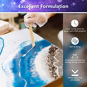 Epoxy Resin 68OZ - Crystal Clear Epoxy Resin Kit - No Yellowing No Bubble Art Resin Casting Resin for Art Crafts, Jewelry Making, Wood & Resin Molds(34OZ x 2)