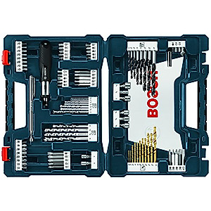 Bosch Power Tools Drill Kit - CLPK22-120 - 12-Volt Lithium-Ion 2-Tool Combo Kit (Drill/Driver and Impact Driver) with 2 Batteries, Charger and Case w/ 91 pc drill and drive bit set