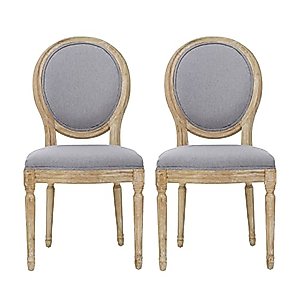 Christopher Knight Home Phinnaeus Fabric Dining Chairs, 2-Pcs Set, Light Grey