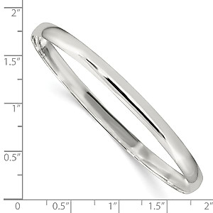 IceCarats 925 Sterling Silver 4.5mm Slip On Bangle Bracelet
