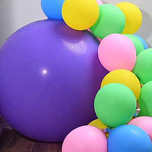 zorpia 36 Inch Giant Latex Balloons,10 Pack Purple Round Balloons for Birthdays Weddings Receptions Festival Party Decoration(Purple)
