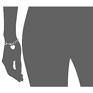 Amazon Essentials Sterling Silver Heart-Tag Bracelet, 7.5" (previously Amazon Collection)