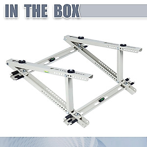 Flamorrow Rooftop Mini Split Mount Bracket, Adjustable Roof Support Bracket for Ductless Mini Split Air Conditioner Condenser & Heat Pump, Holds Up to 300 lbs, 9,000 BTU to 24,000 BTU