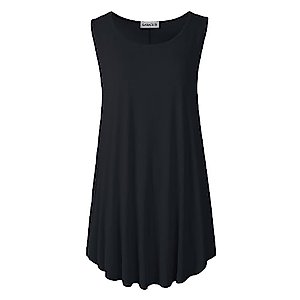 LARACE Tank Tops for Women Plus Size Sleevelss Tunic Casual Summer Clothes Swing Shirts for Leggings (2X, Black)