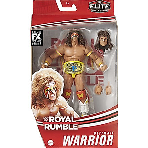WWE Mattel Ultimate Warrior Royal Rumble Elite Collection Action Figure with Authentic Gear & Accessories, 6-in Posable Collectible Gift for Fans Ages 8 Years Old & Up,Multicolor