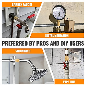 Pipe Fitting, SUNGATOR Brass Air Fitting, Coupling, 1/4" x 1/4" Female Pipe, Air Hose Fittings, Air Tool Fittings (2-Pack)