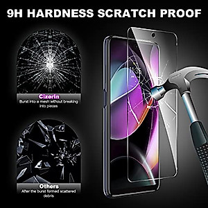 Cizerin 4 Pack Screen Protector for Motorola Moto G 5G 2022-2 Pack Tempered Glass Screen Protector and 2 Pack Camera Lens Protector - Shatter Proof- HD Clarity