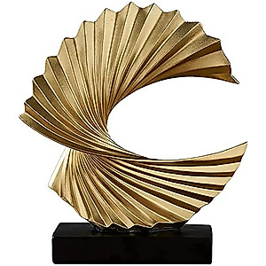 Resin Crafts Art Ornament Abstract Figurines Sculpture Desk Table Statue for Home Bedroom Living Room Garden Office - Golden