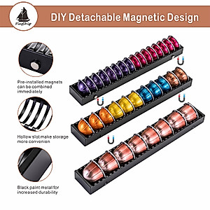 FlagShip Vertuo Pod Drawer Insert for Counter,Nespresso Pod Holder DIY Magnetic Connect Black Metal(3 Packs)