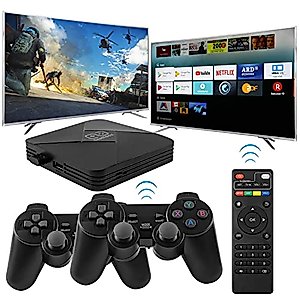Classic Retro Game Console for 4k TV HD Output Video Game Console 40+ Emulator Super Console X Pro Dual Wireless Gamepad Powkiddy B-01 Gamebox 64G Built-in 32000 Classic Games(Gift For Adult&Child)