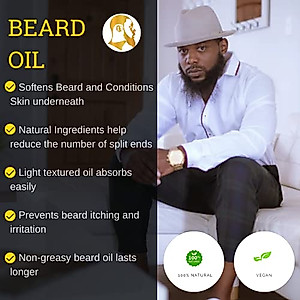 Yulaw Naturals Black Beard Brigade Premium Classic Beard Oil for Men - All Natural Ingredients Beard Growth Oil Conditioner - Softens & Strengthens Beard and Mustache - 30ml