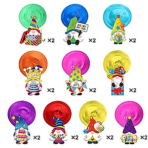 30 Pieces Happy Birthday Swirls Decorations Gnomes Birthday Hanging Swirl Gnomes Hanging Swirls Ceiling Birthday Hanging Swirls Streamers for Birthday Party Decorations Supplies Ornaments, 10 Patterns