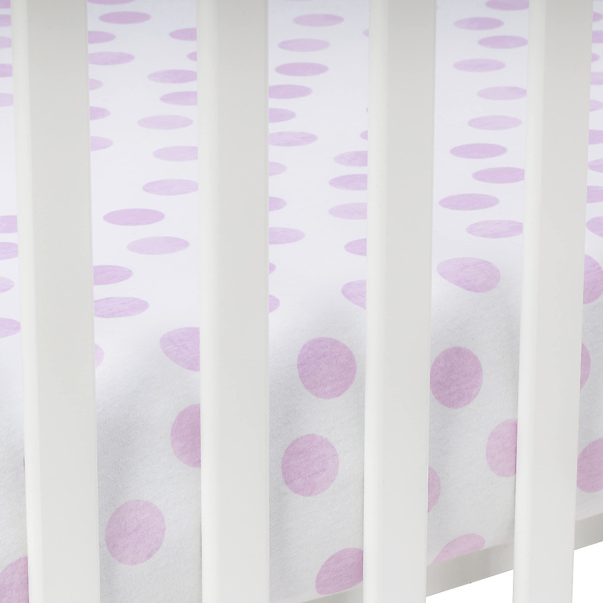Andi Mae Crib Sheet - Purple Dots - 100% Jersey Cotton - Fits Standard Crib or Toddler Mattresses
