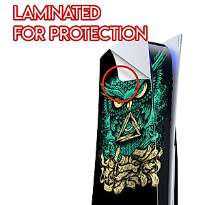 ITS A Skin Skins Compatible with Sony Playstation 5 Console Disc Edition - Protective Decal Overlay Stickers wrap Cover - Awesome Owl Evil