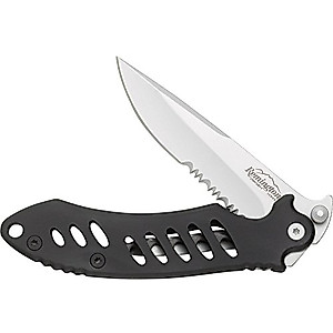 Remington Cutlery R19073 F.A.S.T. Medium Folder Knife with Bead Blast Finish Serrated Blade, 4 1/8-Inch, Black
