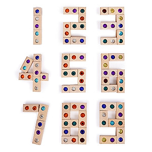 Wooden Building Blocks Set Rainbow Stacking Game Rainbow Stacker Acrylic Block Construction Toy Montessori Toys Sensory Toys Colorful Preschool Learning Educational Learning Toys 128pcs for Boys Girls