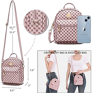 HIYOLALA Mini Backpack for Girls Convertible Small Backpack Purse for Women