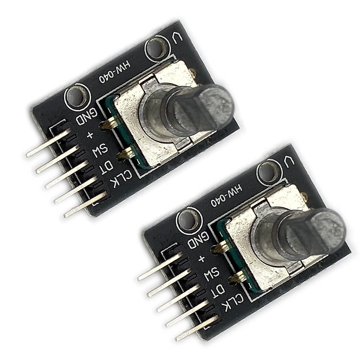 Kiro&Seeu 2PCS KY-040 Rotary Encoder Module Brick Sensor Development Board Compatible with Ar-duino Raspberry Pi SMT32 Development Board EMD-2P