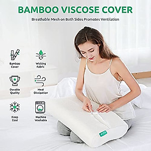 UTTU Sandwich Pillow Queen Size, Orthopedic Pillow for Neck Pain Relief, Cervical Pillow for Back Pain, Neck Support for Side Sleepers, Adjustable Memory Foam Pillow, CertiPUR-US