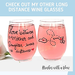 Never too Far to Wine Together Quote - Personalized Long Distance Wine Glass with States and Countries, Friendship Gift, Custom Personalized Long Distance Friendship Gift