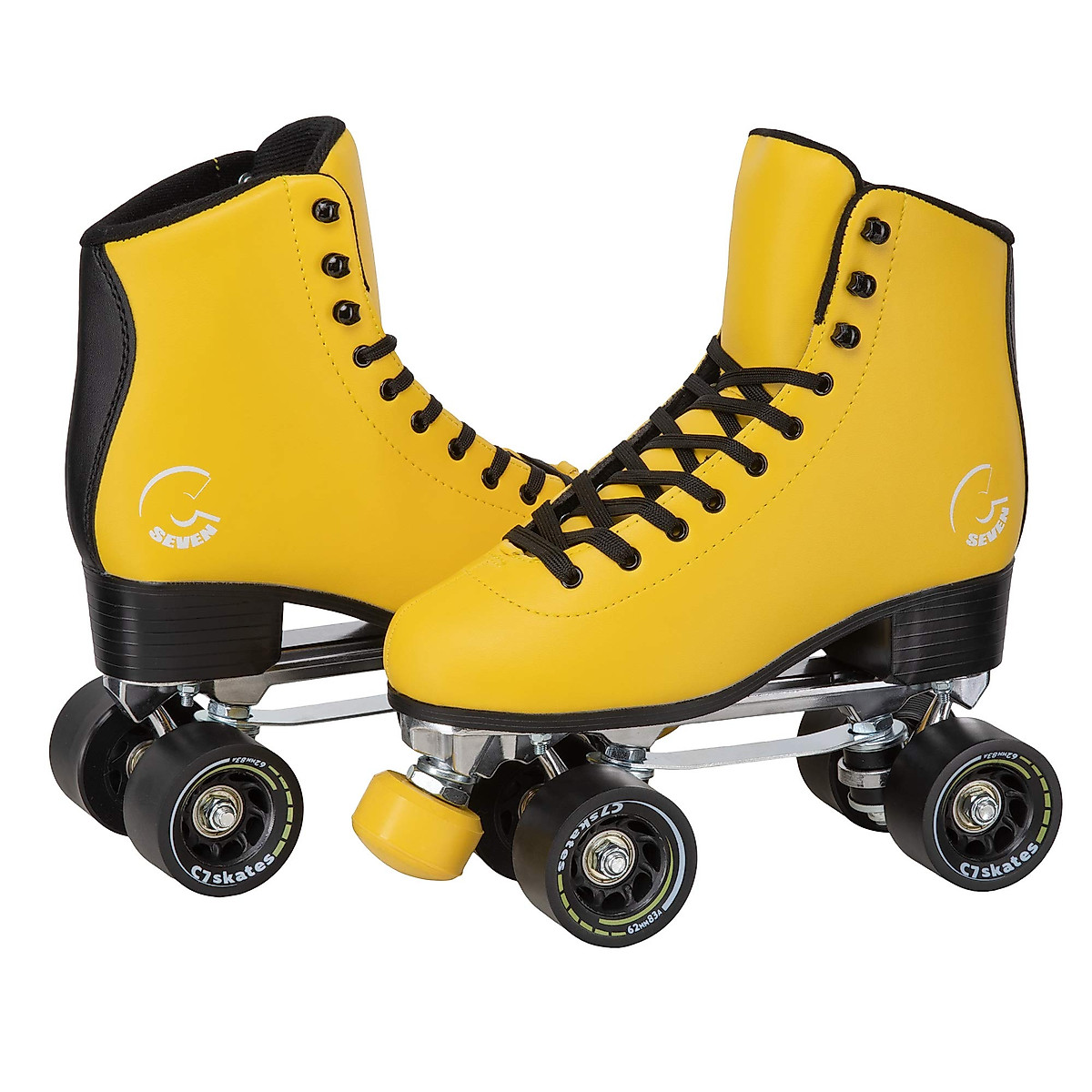 C SEVEN C7skates Dark Magic Quad Roller Skates (Queen Bee, Women's 8 / Men's 7)