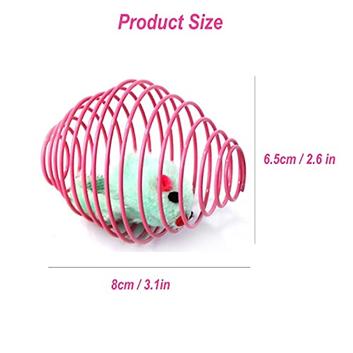 ISMARTEN 6 Pcs Cat Spring Balls Stretchable Cat Springs Toys Interactive Cat Toys Rolling Cat Balls Colorful Playful Coils Spring Toy Caged Rats for Kitten Cat Pet Supplies Indoor Play (Ramdom Color)